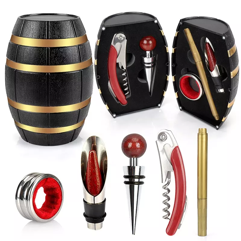 Oak Barrel Shape Box Gift set 5pcs - uuhom