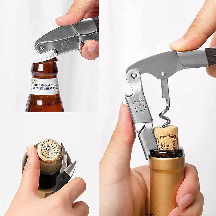 Wine Bottle Opener with Built-in Foil Cutter - uuhom